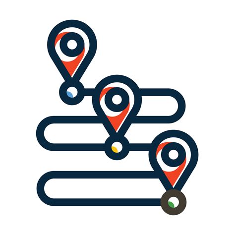 Route Map Vector Thick Line Filled Dark Colors 34098638 Vector Art At Vecteezy