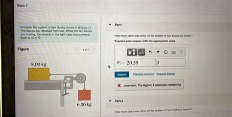 solved item 1 part 1 consider the system of two blocks shown