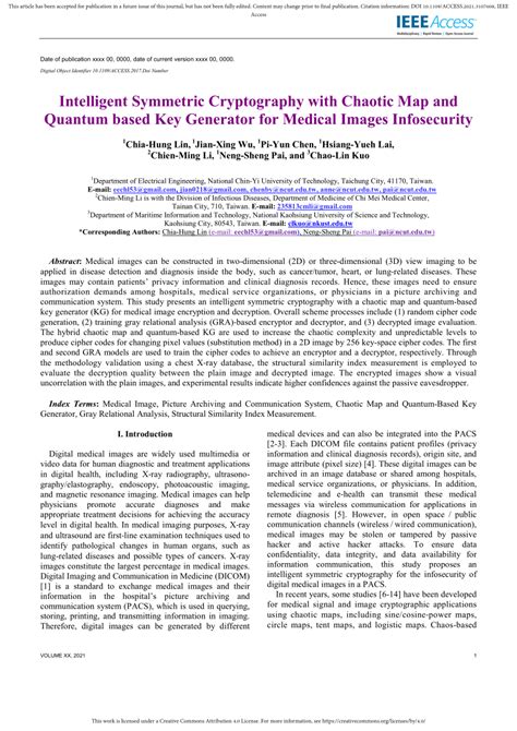 Pdf Intelligent Symmetric Cryptography With Chaotic Map And Quantum Based Key Generator For
