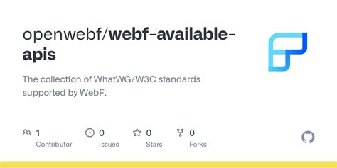 github openwebf webf available apis the collection of whatwg w3c