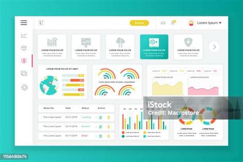Modèle De Conception De Vecteur De Panneau Dadministration De Tableau De Bord Avec Des Éléments
