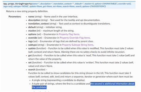 Bpy Props StringProperty Additional Information In Search Argument Python Support Blender