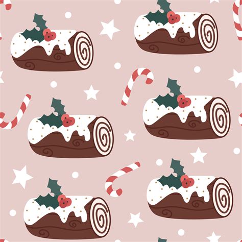 Cute Cartoon Holidays Winter Seamless Vector Pattern Illustration With