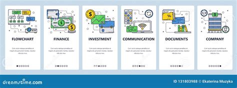 Vector Web Site Linear Art Onboarding Screens Template Office Building