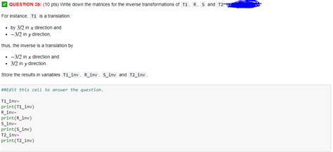 Solved The Answer Should Include Np Matrix And Should Only