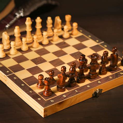 39x39cm Magnetic Wooden Folding Chess Set With 2 E Grandado