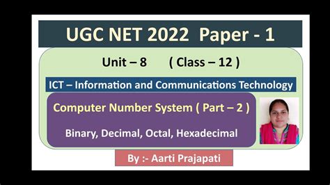 Ugc Net Paper 1 Ict Number System Class 12 Youtube