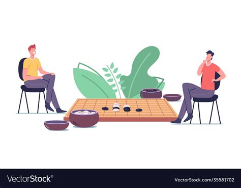 traditional chinese gobang strategy game male vector image