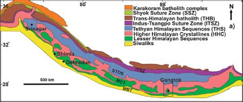 Simplified Geological Map Representing Tectonic Framework Of The