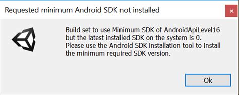 Android Sdk Is Missing Required Platform Api Unity Engine Unity