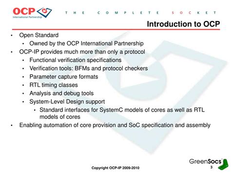 Ppt Ocp Socket Modelling With Tlm 2 0 Announcement Of Ocp Ips First