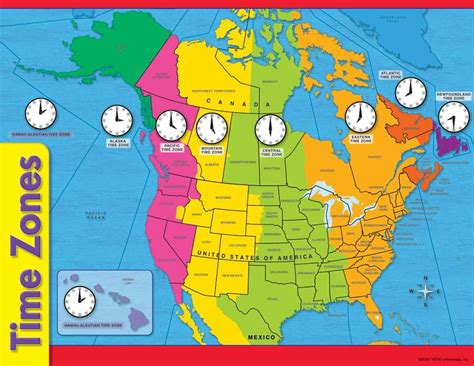 Printable Time Zone Map North America