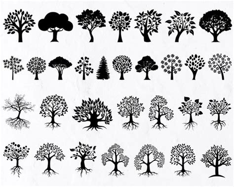 Tree SVG Bundle Tree Vector Tree Clipart Tree Etsy