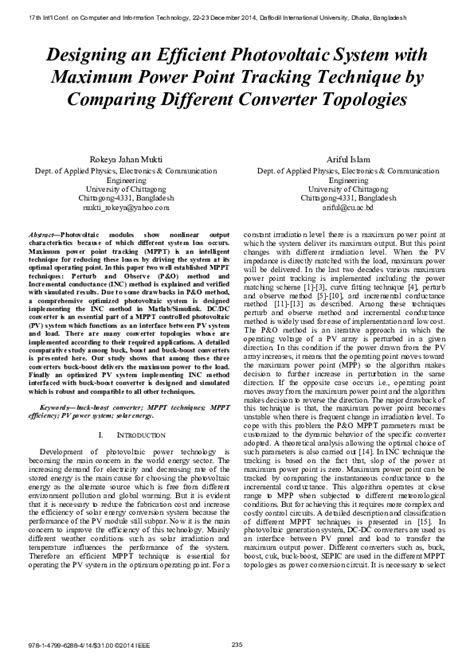 pdf designing an efficient photovoltaic system with maximum power