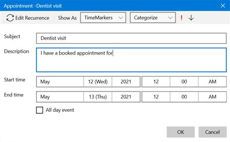 edit appointment telerik ui for winui