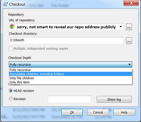 Selective Directory Checkout With Tortoisesvn Sparx Engineering