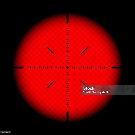 다양한 무기 열 적외선 시력 저격 소총 광학 범위 십자선이 있는 사냥용 총 뷰파인더 조준 사격 마크 기호 군사 표적 기호입니다 게임 Ui 요소입니다 벡터 그림 감시에 대한