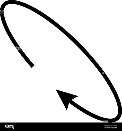 Oval Circle Rotate Arrow Icon Ellipse Orbit Line Arrow Symbol Oval