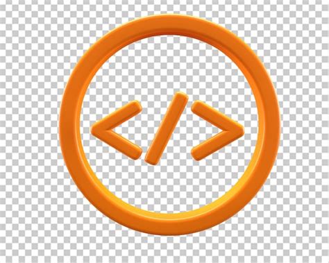 Renderização 3d Do ícone De Ouro Do Código Html Psd Premium