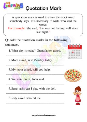 Worksheets On Quotation Marks