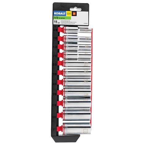 Kobalt 11 Piece Standard Sae 1 2 In Drive 12 Point Deep Socket Set In The Sockets And Socket