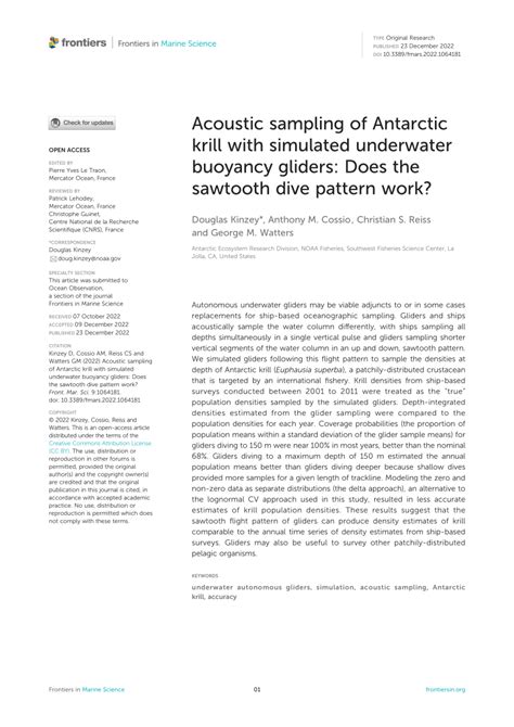 (PDF) Acoustic sampling of Antarctic krill with simulated underwater ...