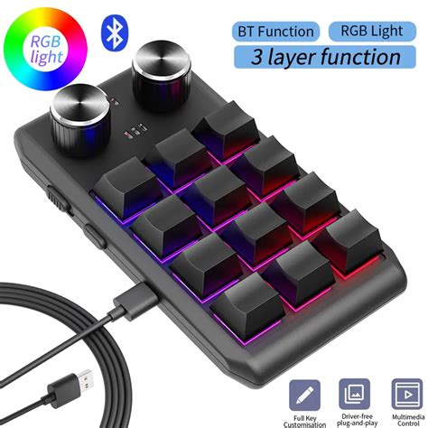 Программирование макросъемки на заказ 2 ручки Bluetooth клавиатура RGB ...