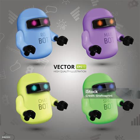 4 개의 다채로운 채팅 봇 Ui 모바일 응용 프로그램 또는 웹 사이트 디자인에 대 한 가상 길잡이의 개념 벡터 세트 가상현실에