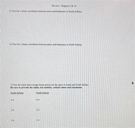Solved Test For A Linear Correlation Between Price And Chegg
