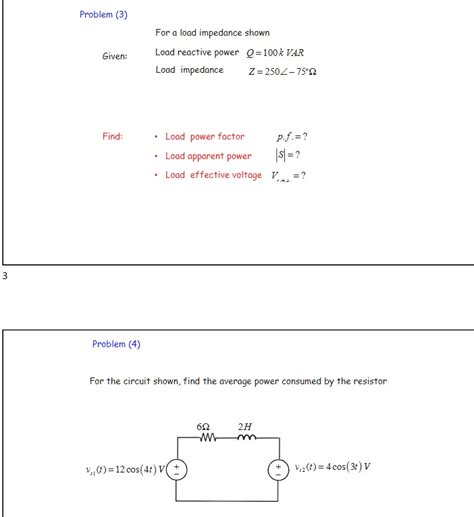 solved problem for the load impedance shown given load reactive
