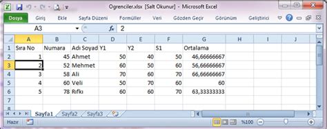 excel den veri okuma devrim altınkurt