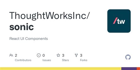 GitHub ThoughtWorksInc Sonic React UI Components