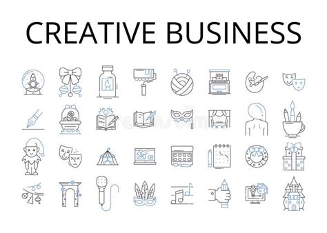 Creative Business Line Icons Collection Innovative Idea Original
