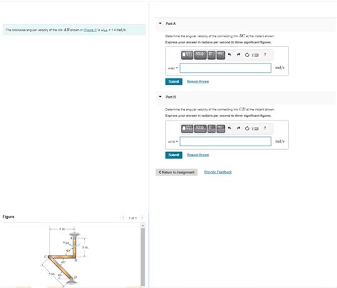 Solved The Clockwise Angular Velocity Of The Link AB Shown Chegg