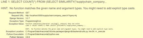 Postgresql Similarity Function Triggered By Django Stack Overflow