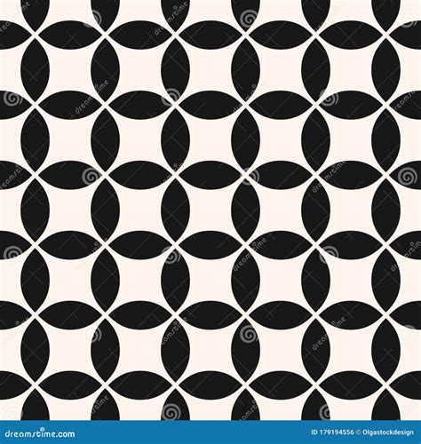 Vector Geometric Seamless Pattern With Rounded Shapes Grid Net Mesh Lattice Stock Vector