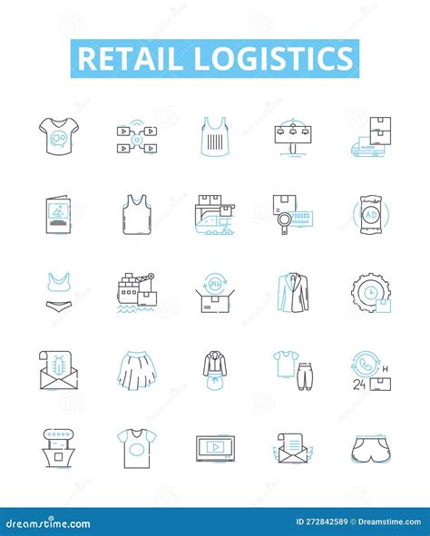 Retail Logistics Vector Line Icons Set Retail Logistics Procurement Inventory Fulfillment