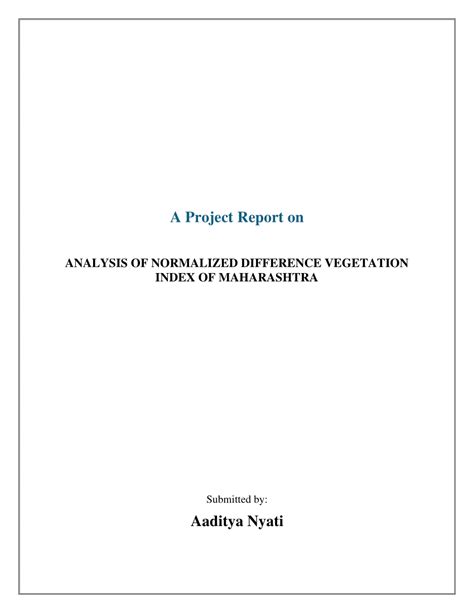 Pdf Analysis Of Normalized Difference Vegetation Index
