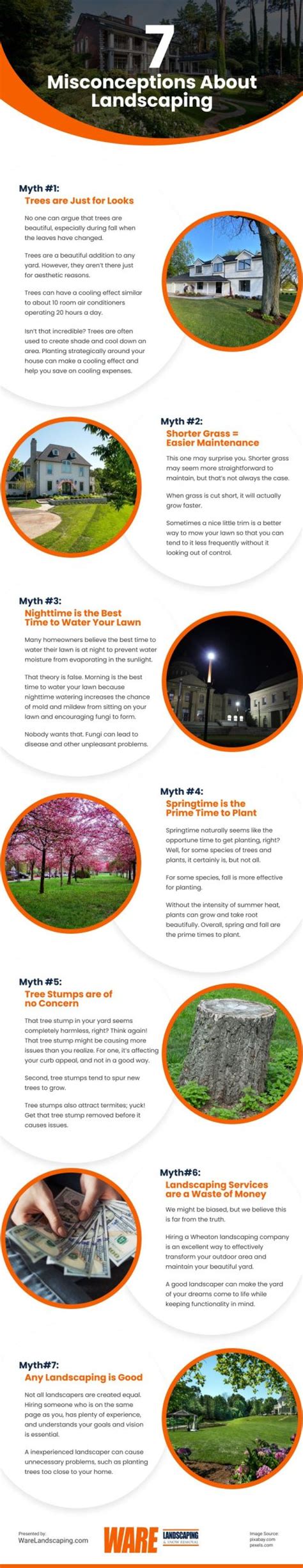 7 misconceptions about landscaping infographic