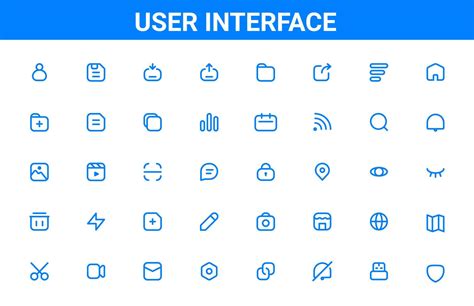 Set Of User Friendly Icons In Line Style For User Interface Icons
