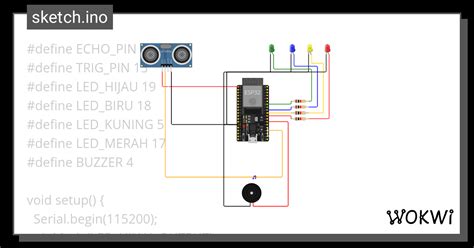 Pengukuran Jarak Dgn Indikator LED Eko Sidik Nurkholis 2170231051 Wokwi ESP32 STM32