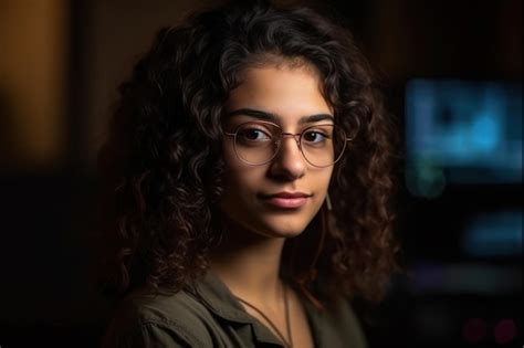 Premium Ai Image Young Successful Indian It Developer Female Engineer