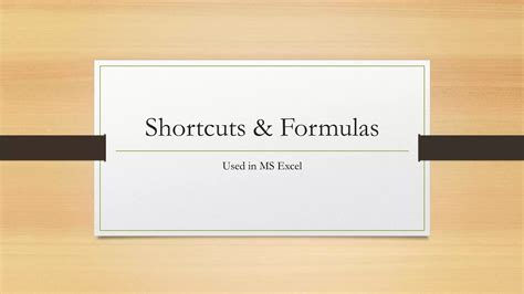 Excel Shortcuts And Formulas Pdf