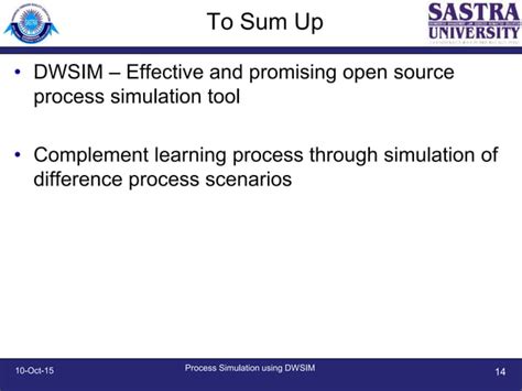 Process Simulation Using Dwsim Pptx
