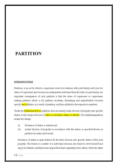 Partition My Assignment Partition Introduction Partition Is An Act