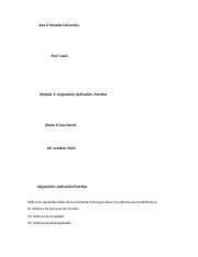 Modulo Asignación Aplicación Práctica docx Ana G Mendez University Prof Louis Modulo