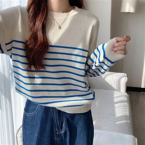 Nicolette Solider Rundhals Pullover Blau Einheitsgröße Long