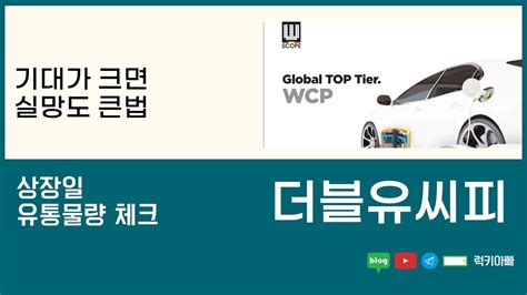 기대가 크면 실망도 큰법 더블유씨피 30일 상장일 정보 Youtube