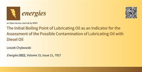 Pdf The Initial Boiling Point Of Lubricating Oil As An Indicator For The Assessment Of The