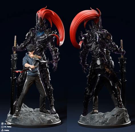 Sung Jin Woo And Igris Solo Leveling 3d Stl Outros Dfg